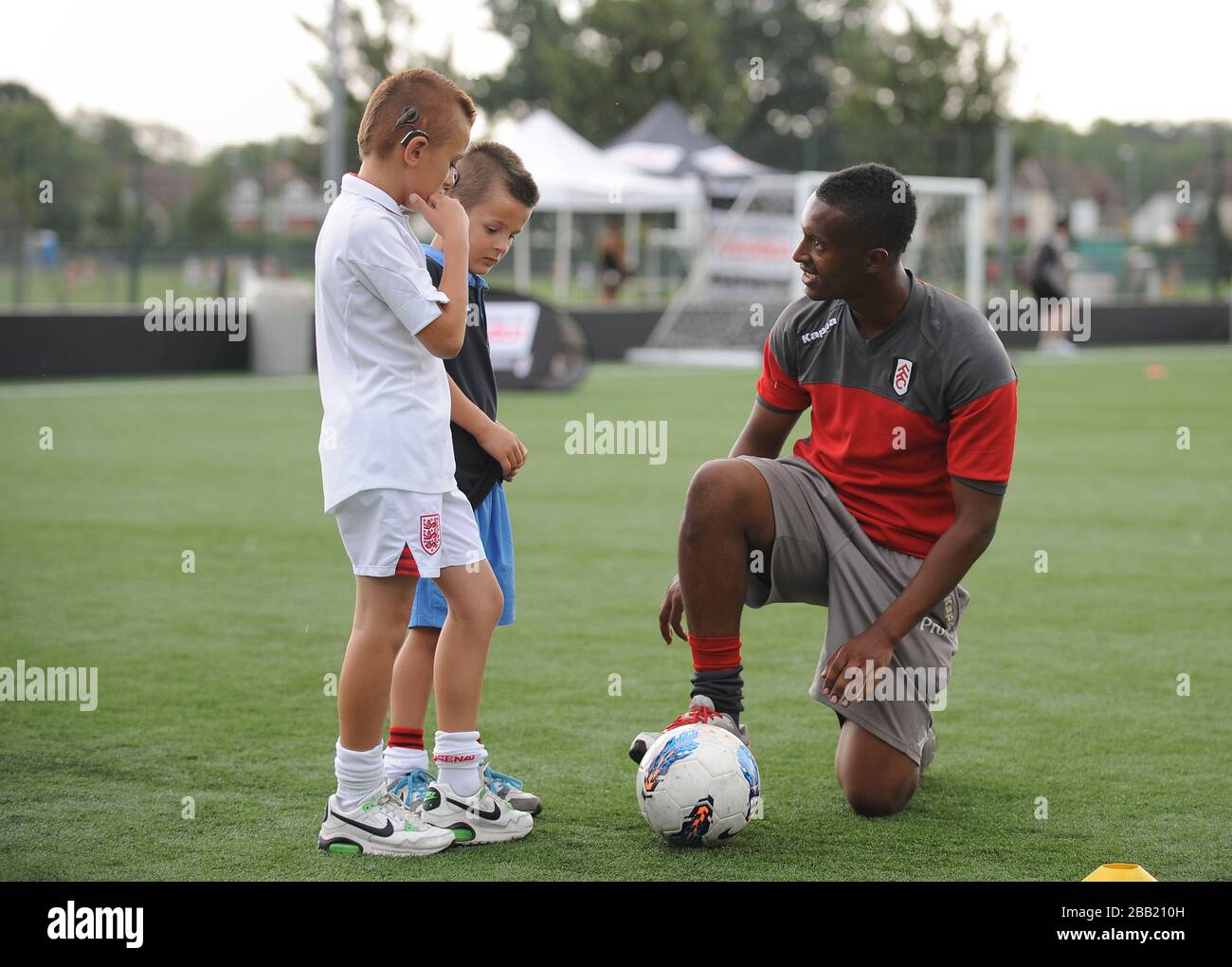 Kids enjoy activities at the Fulham DFC Open Day Stock Photo - Alamy