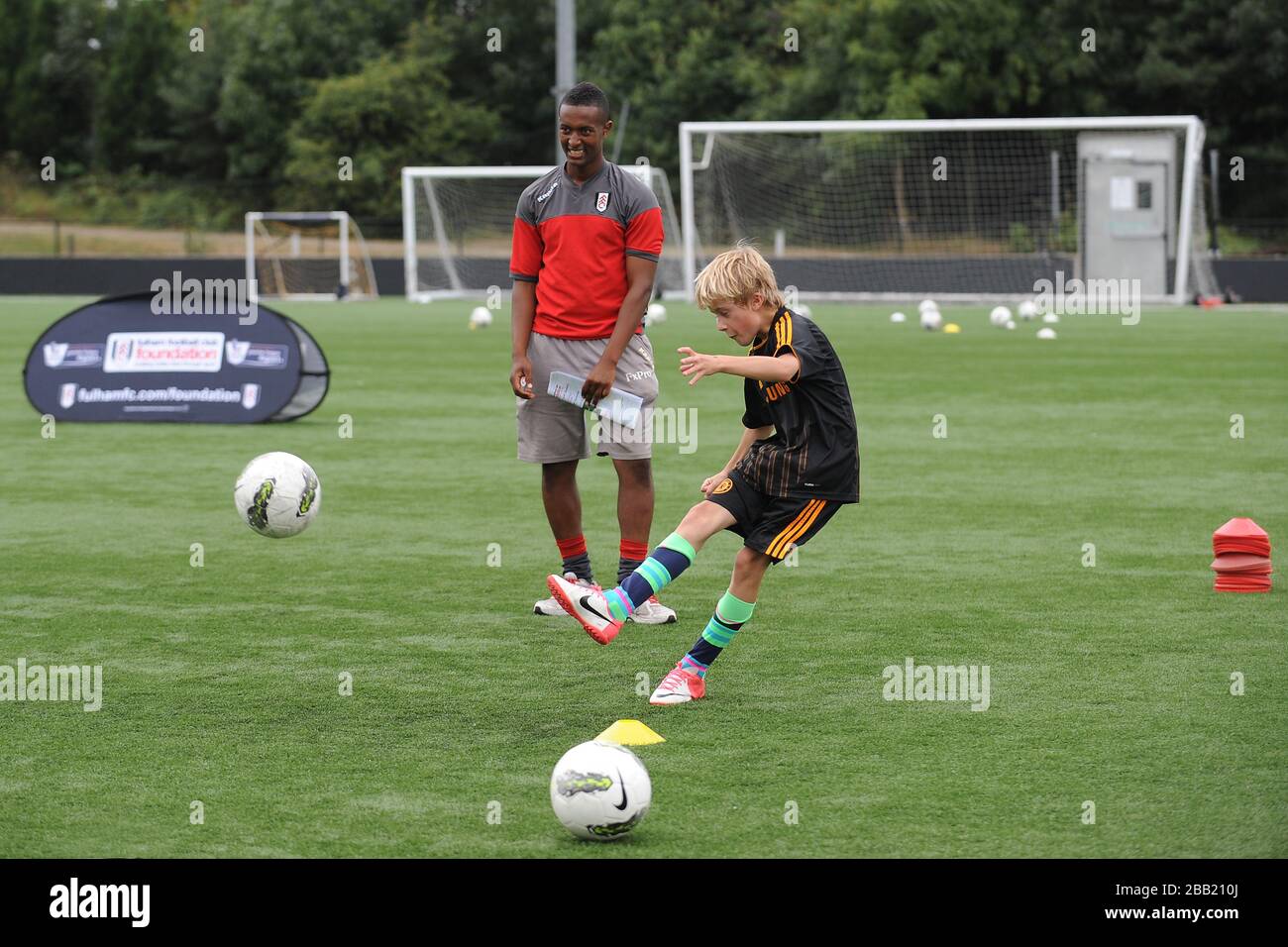 Kids enjoy activities at the Fulham DFC Open Day Stock Photo - Alamy