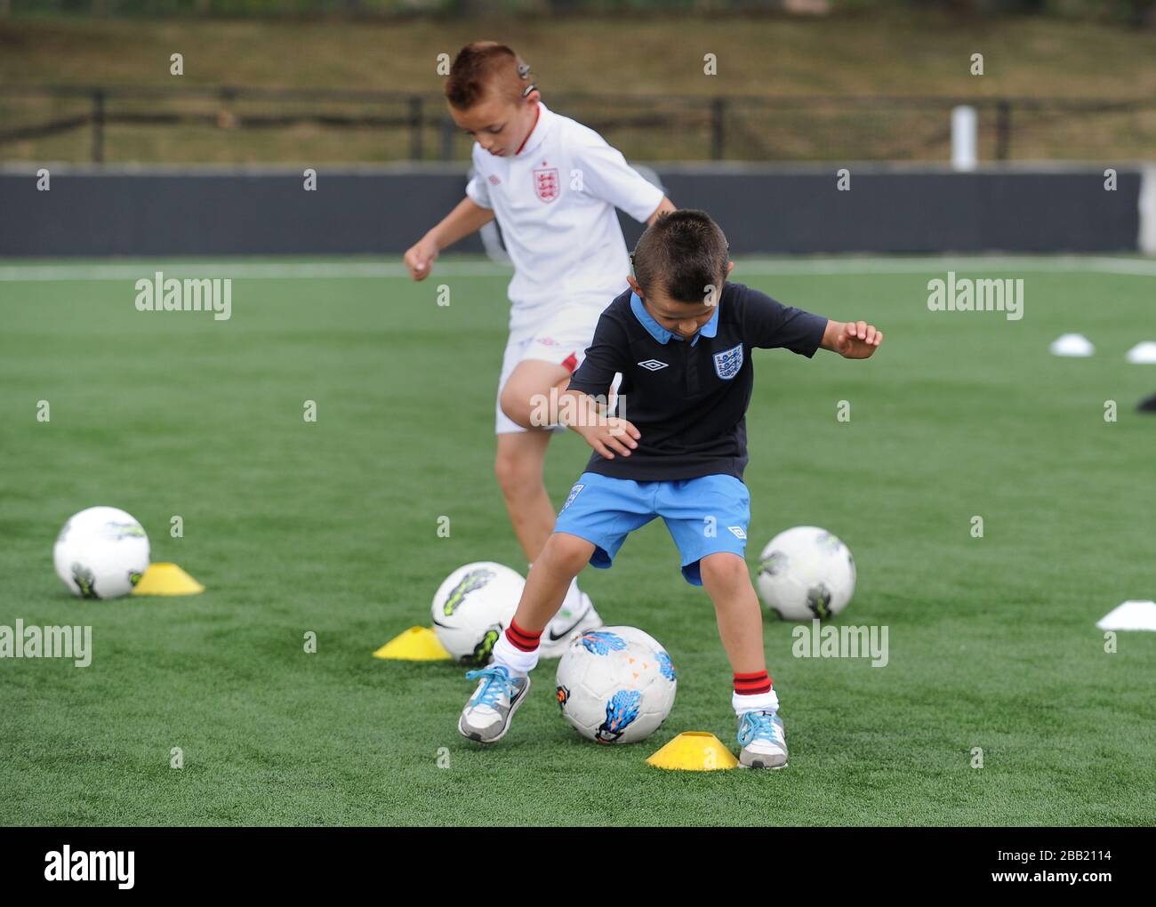 Kids enjoy activities at the Fulham DFC Open Day Stock Photo - Alamy