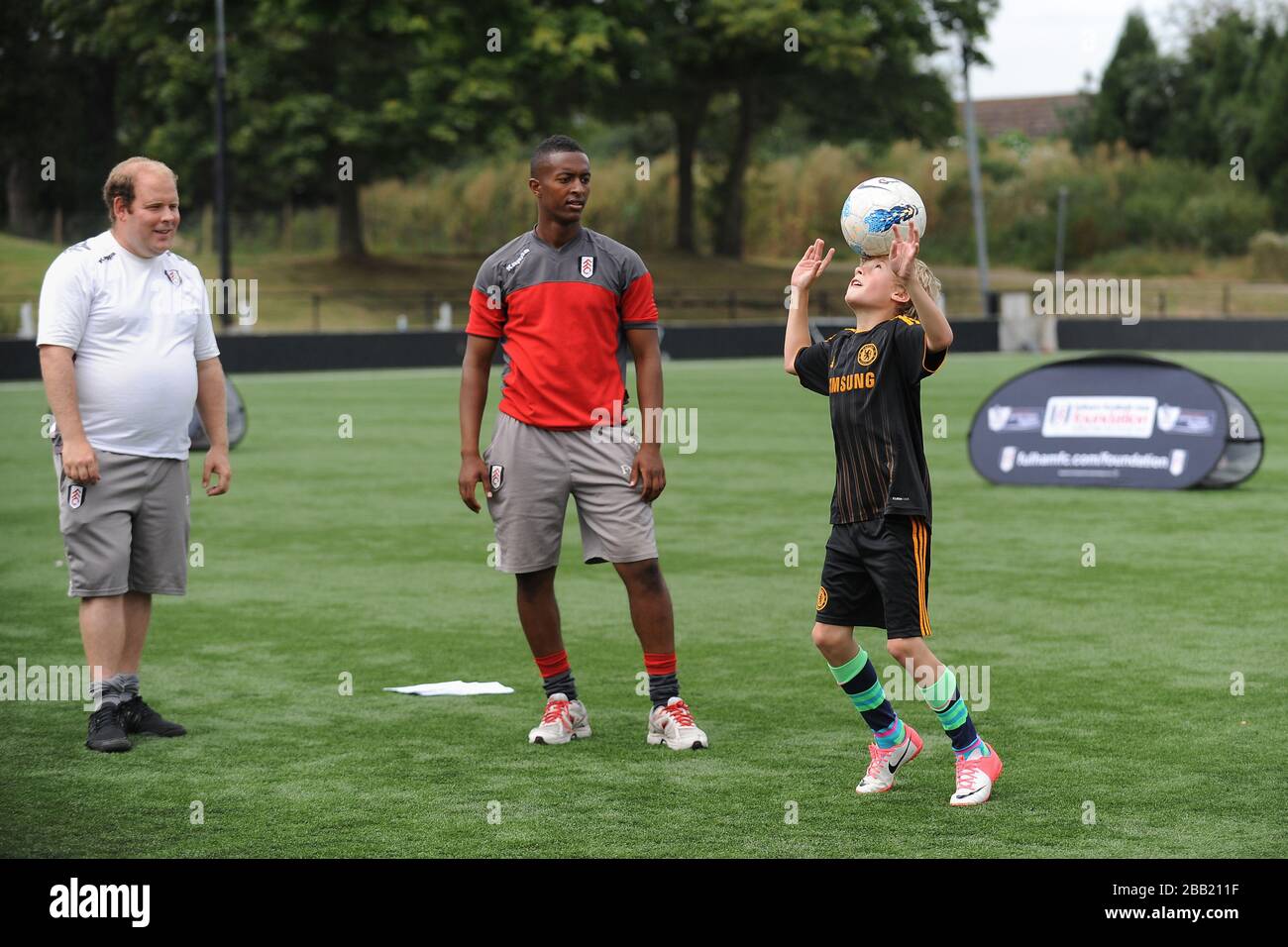 Kids enjoy activities at the Fulham DFC Open Day Stock Photo - Alamy