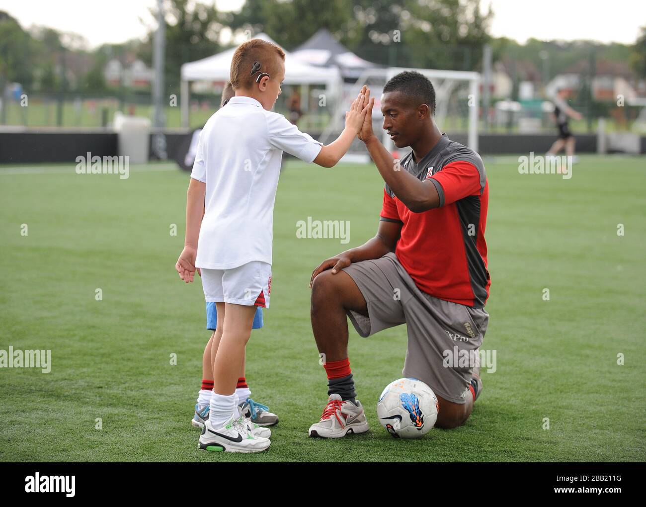 Kids enjoy activities at the Fulham DFC Open Day Stock Photo - Alamy