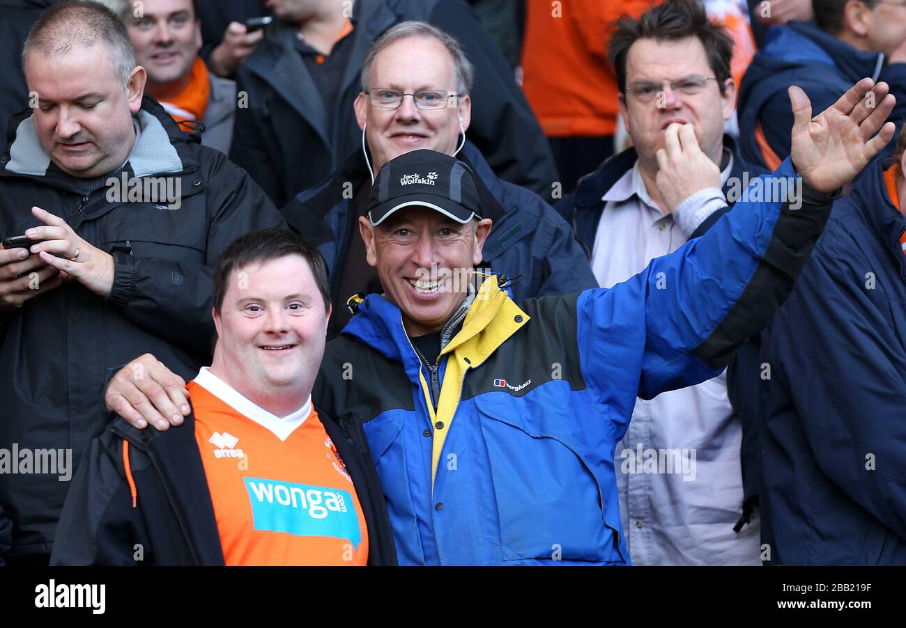 Blackpool fans in the stands Stock Photo - Alamy