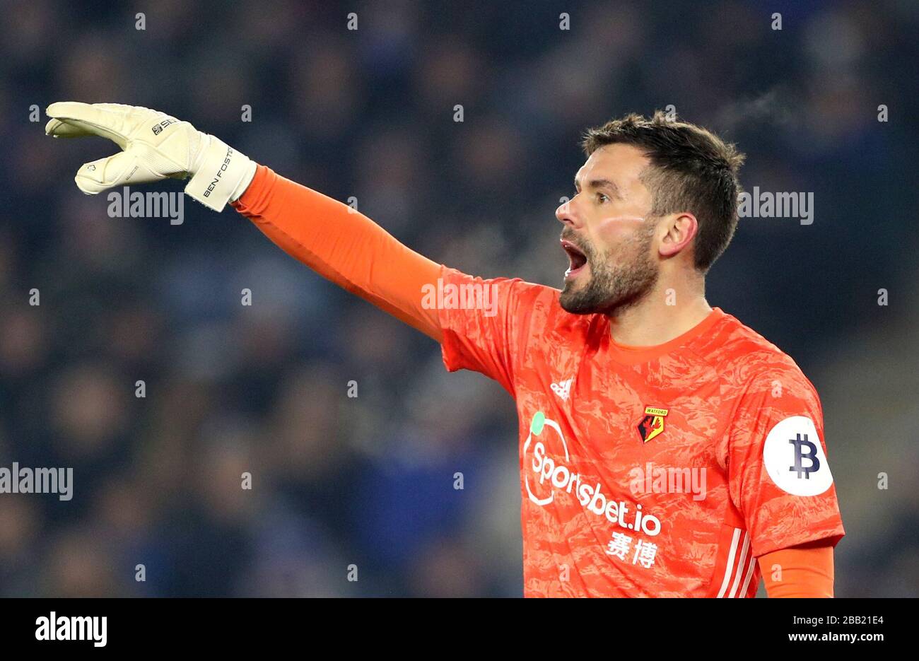 Watford goalkeeper Ben Foster gestures on the pitch Stock Photo - Alamy