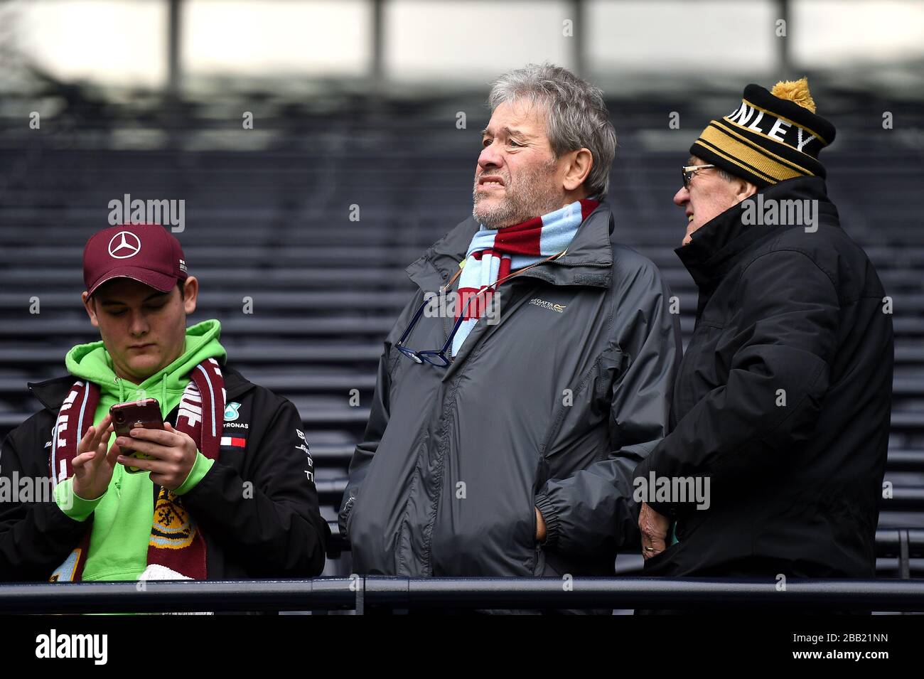 Burnley fans arrive to the Tottenham Hotspur stadium before the game ...