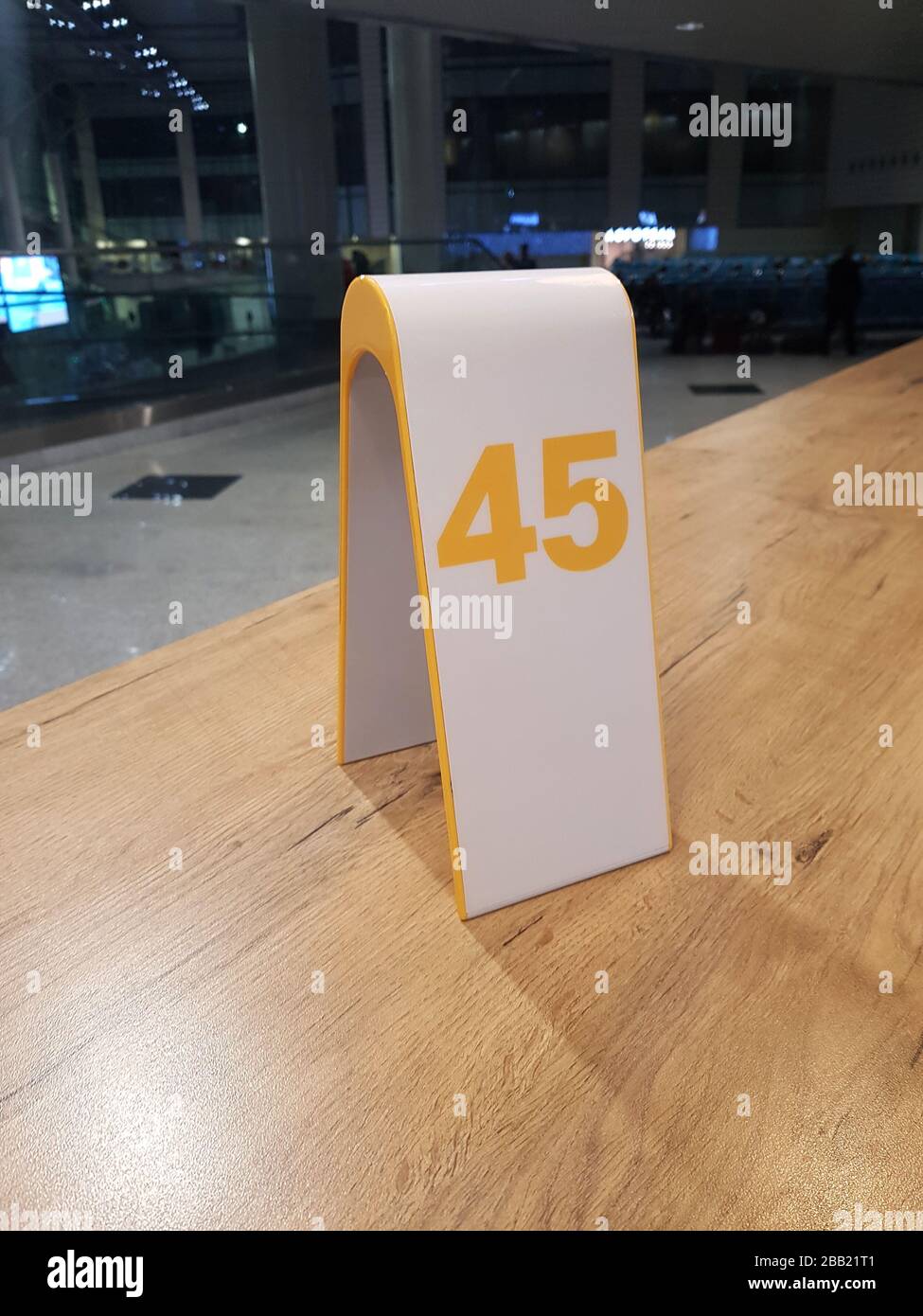 Ordering Number On Table At mcdonalds Restaurant. Waiting For Order In ...