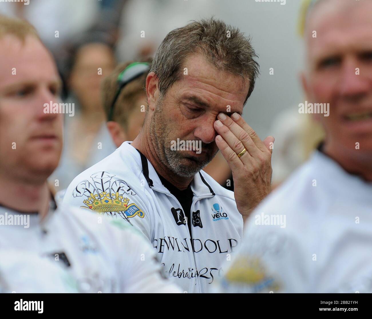 Matthew Maynard after completing The Tom Maynard Trust Bike Ride Stock ...