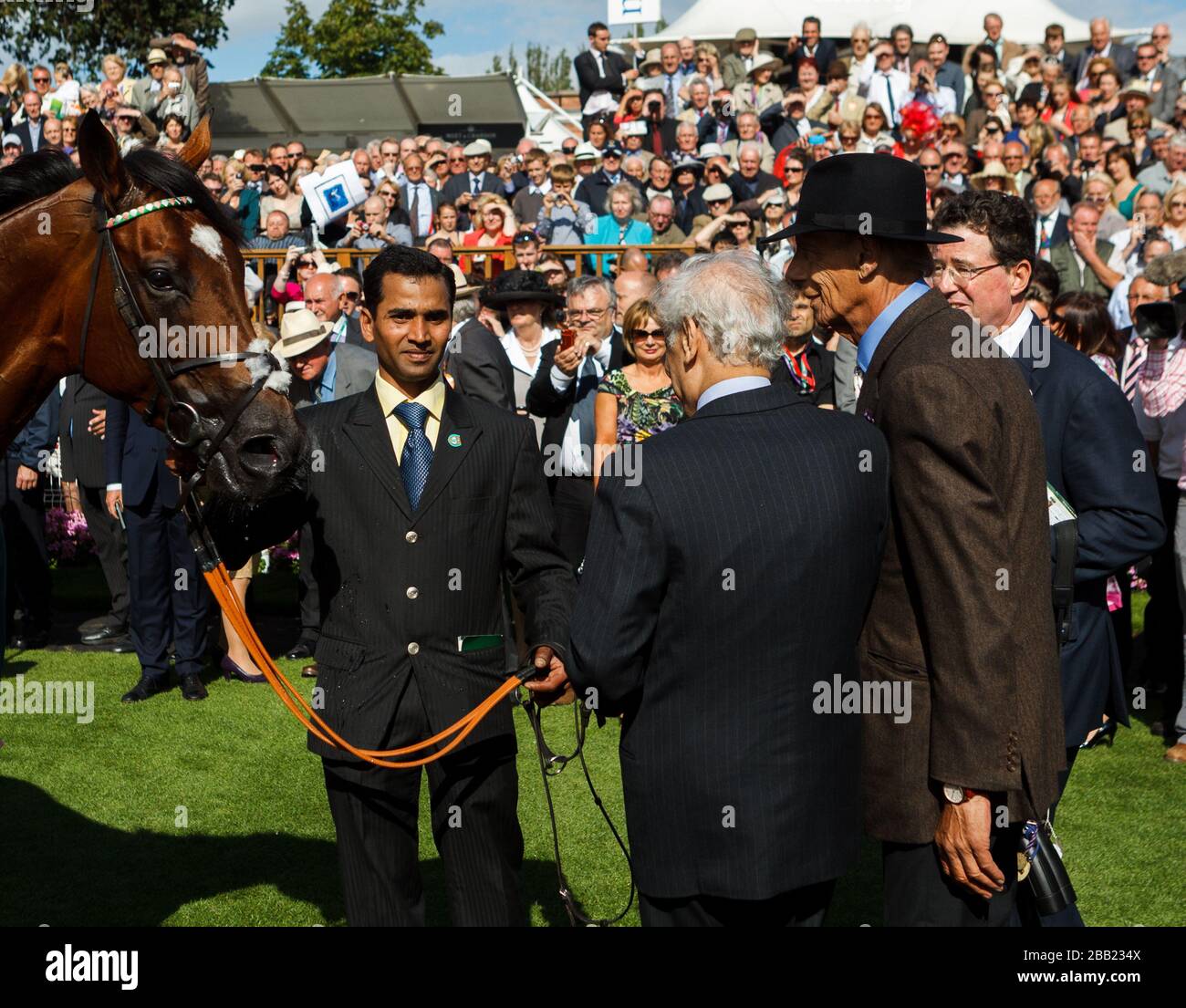 Trainer Sir Henry Cecil and Prince Kalid Abdulla, owner of Frankel ...