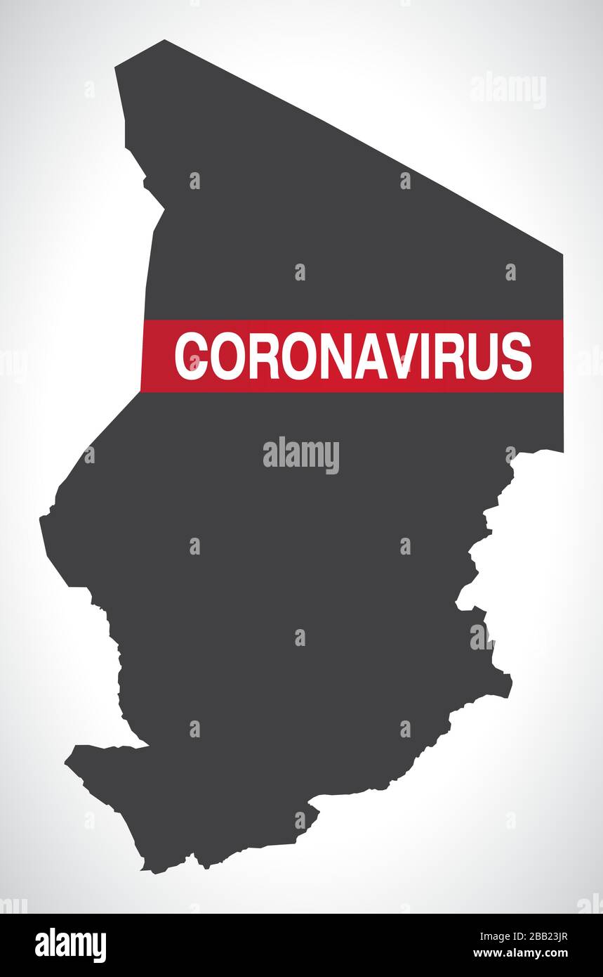 Chad map with Coronavirus warning illustration Stock Vector Image & Art ...