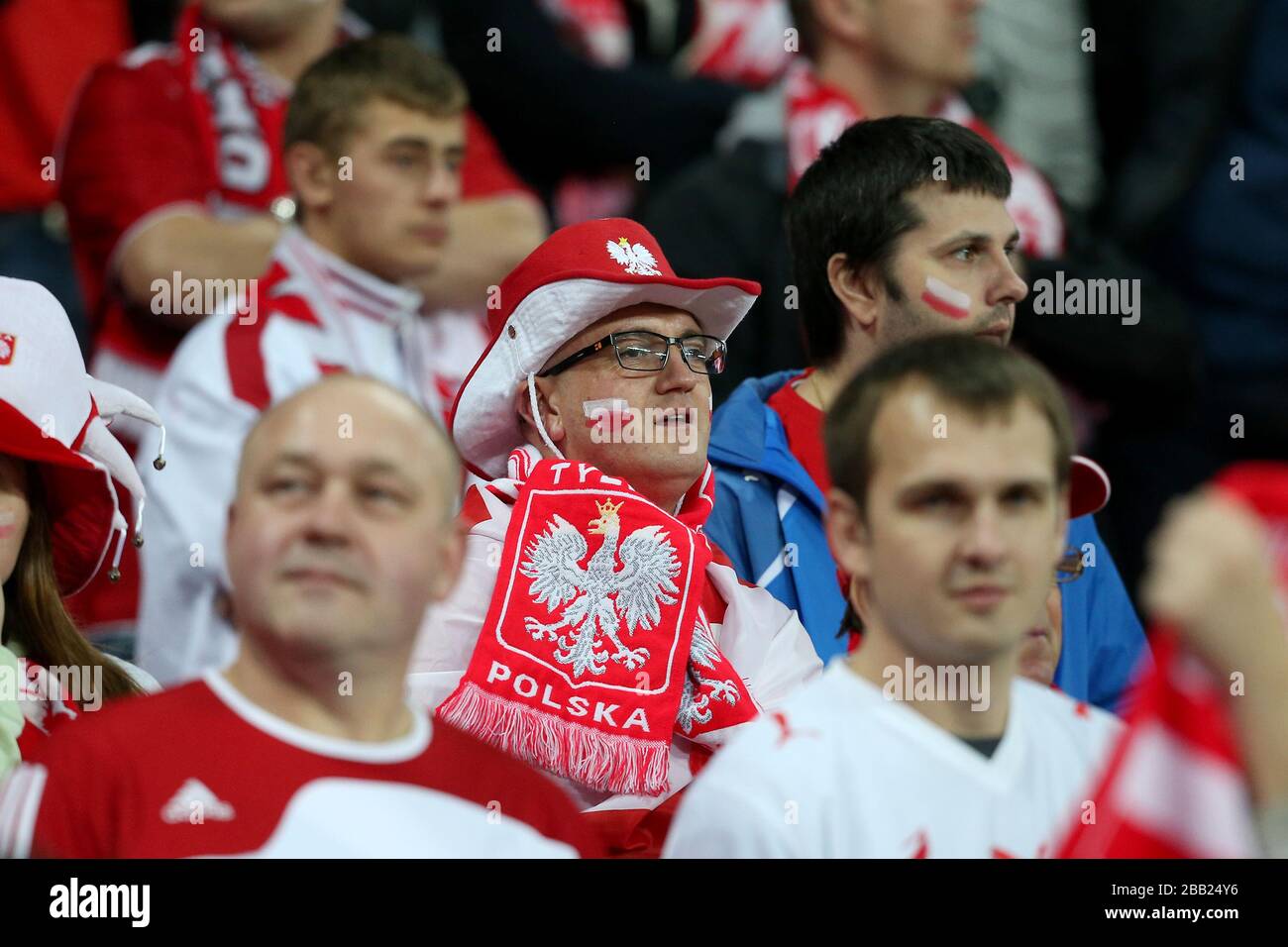 Poland fans show support for their team in the stands Stock Photo - Alamy