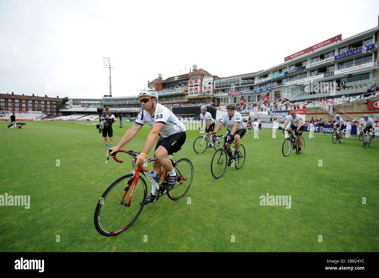 Competitors of the Tom Maynard Trust Bike Ride into The Kia Oval Stock ...