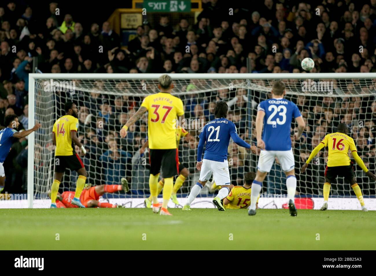 Football hits the cross bar hi-res stock photography and images - Alamy