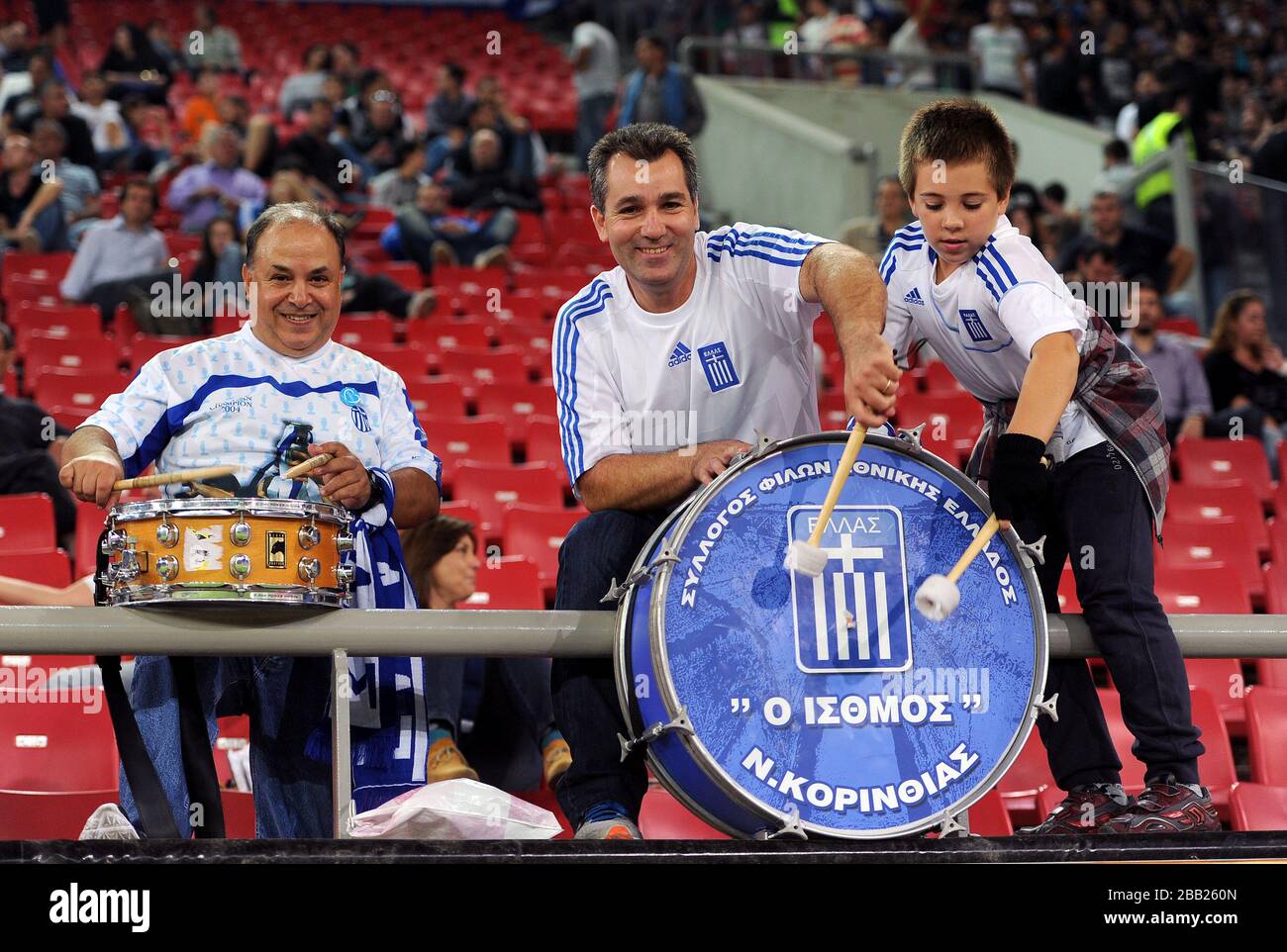 Greece fans in the stands Stock Photo - Alamy