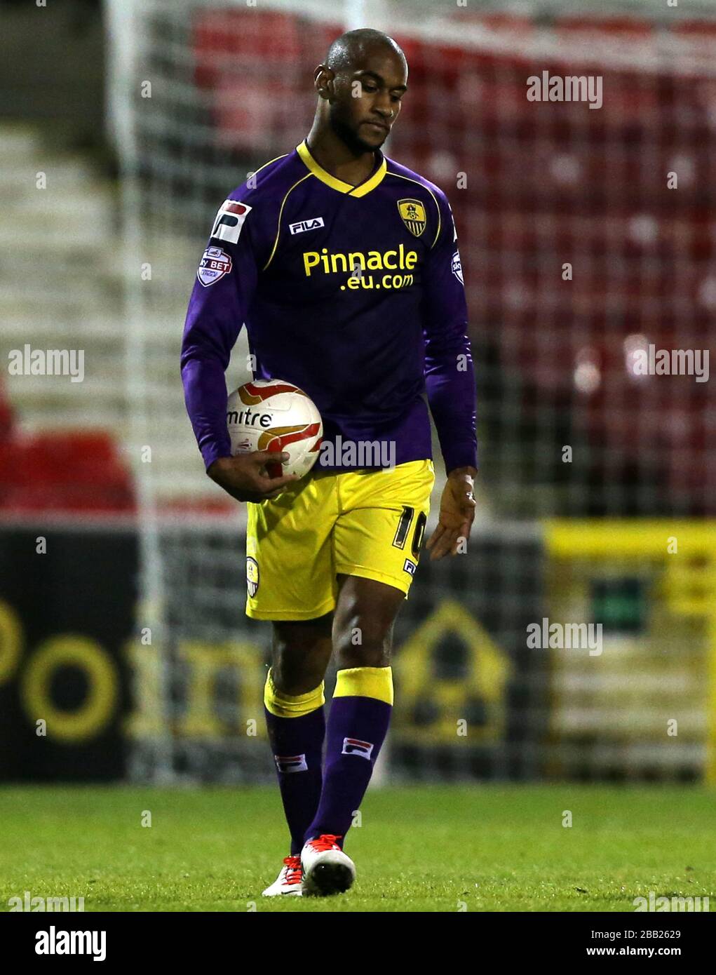 Notts County's Danny Haynes shows his dejection after his missed ...