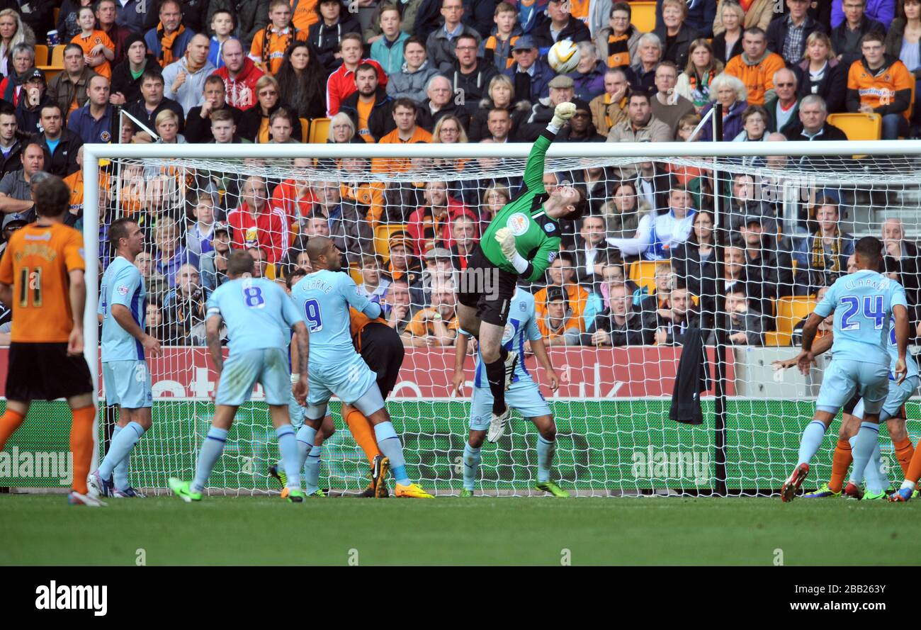 Coventry City's goal keeper Joe Murphy clears the ball Stock Photo - Alamy