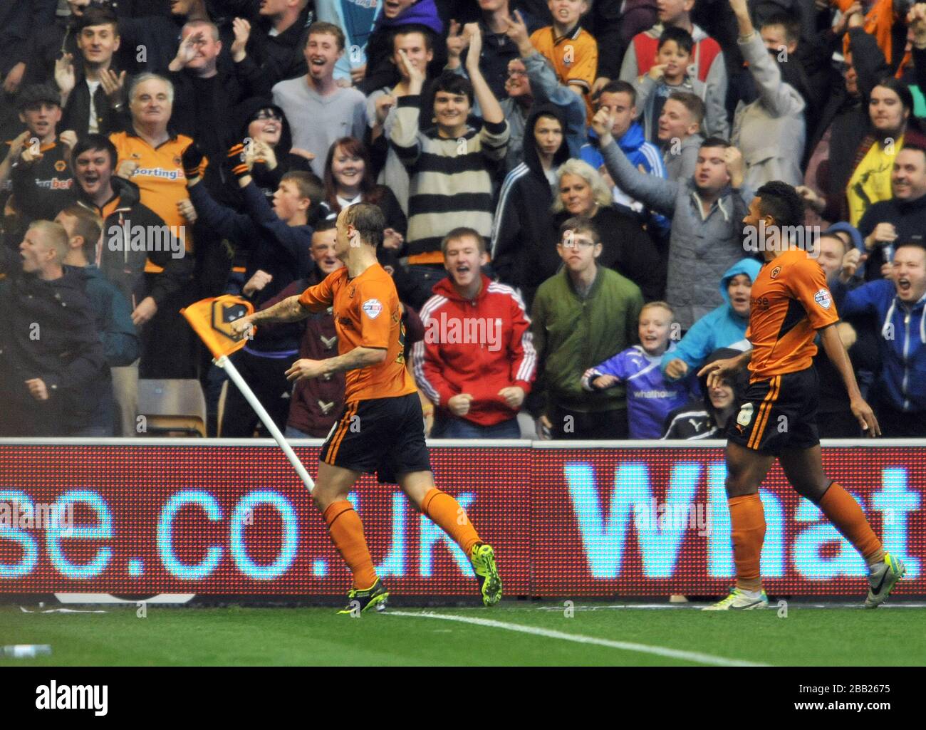 Wolverhampton Wanderers's Leigh Griffiths celebrates 1st goal in front ...