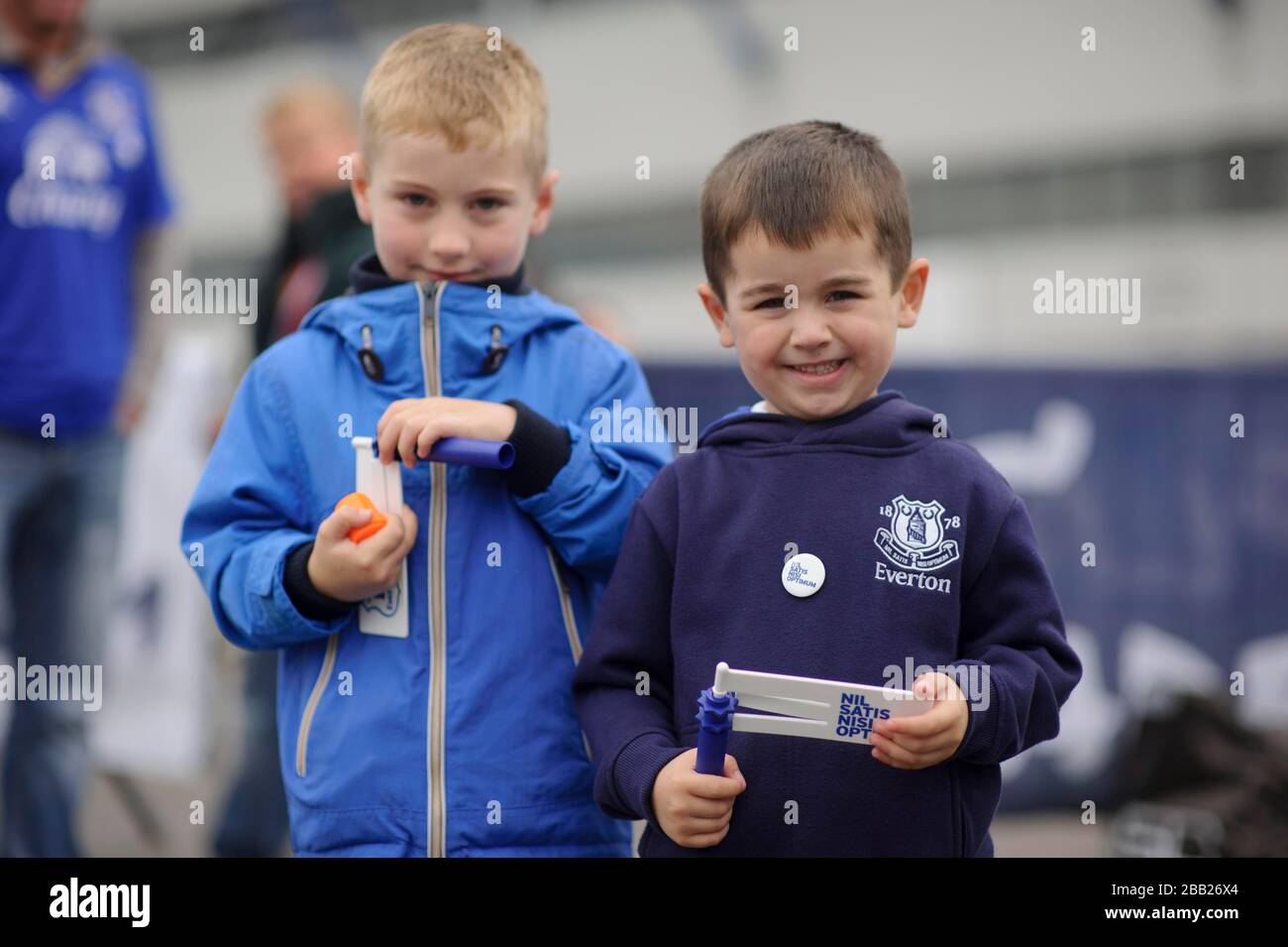 Young Everton supporters in the fan zone Stock Photo - Alamy