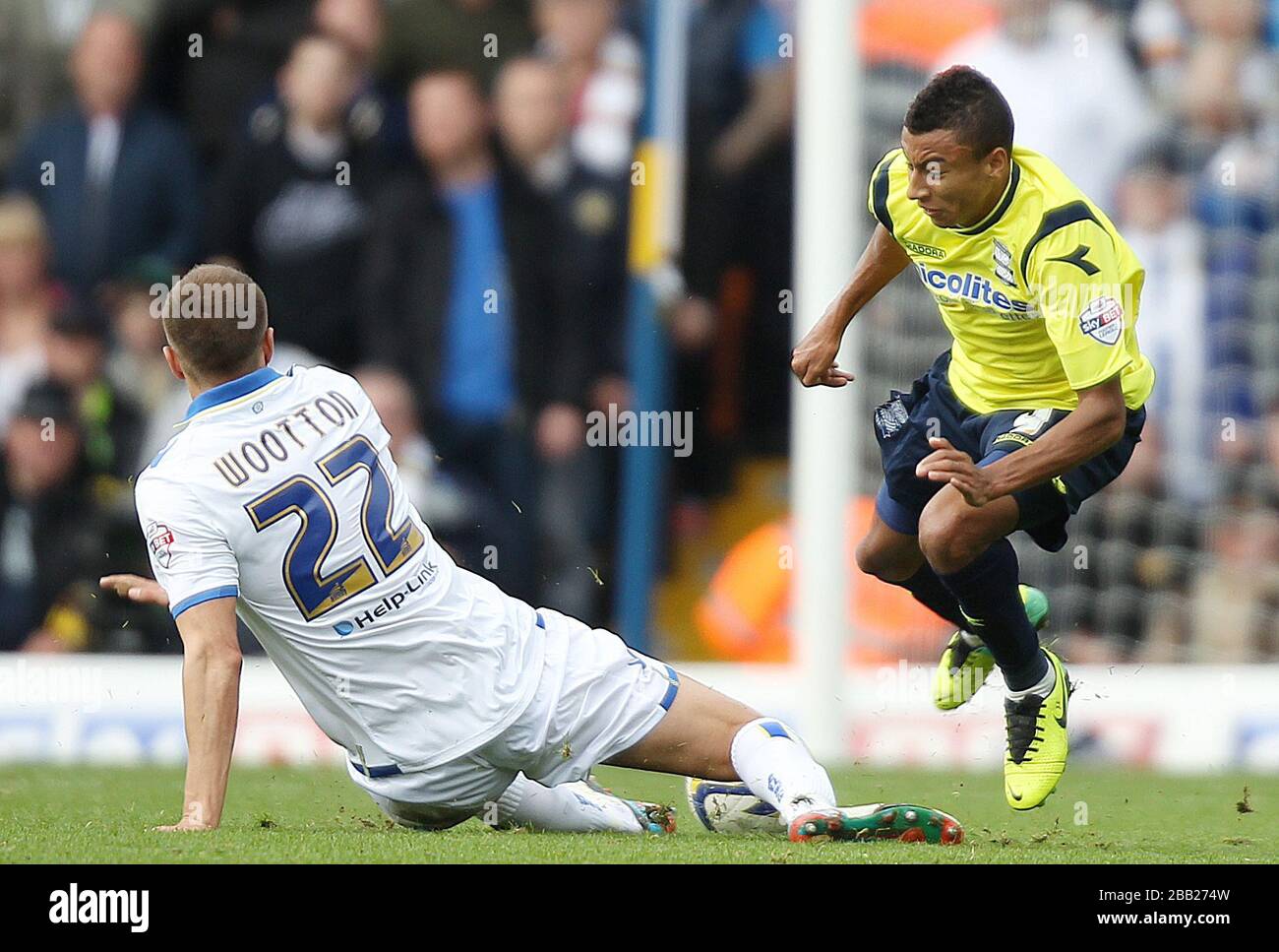 Leeds United's Scott Wootton and Birmingham City's Jesse Lingard Stock ...