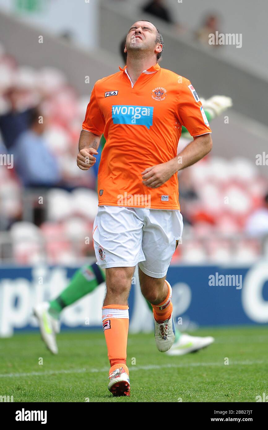 Blackpool's Gary Taylor-Fletcher rues a missed chance Stock Photo - Alamy