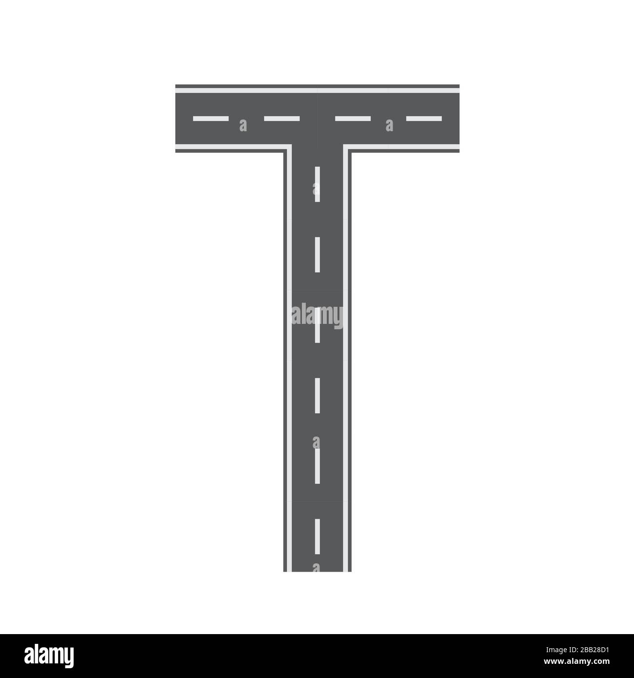 T letter for Road or street font. Flat and solid color vector ...