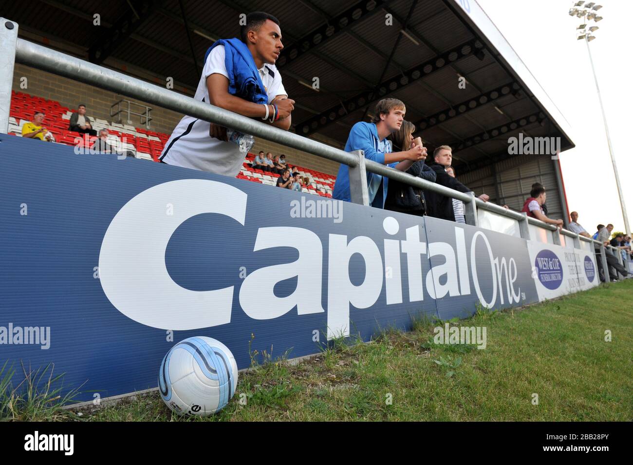 Detail of new cup sponsorship signage at The London Borough of Barking ...