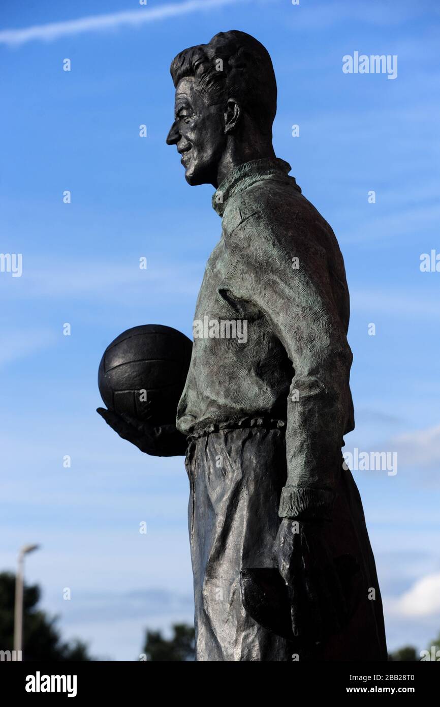 The statue of Sam Bartram outside The Valley Stock Photo - Alamy