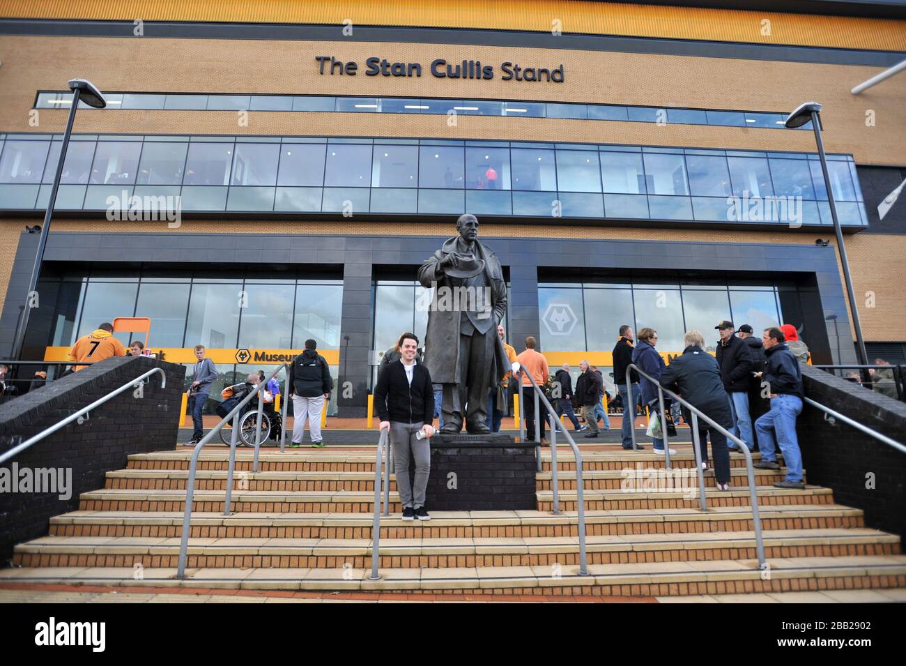 A general view of the statue of Stan Cullis outside Molineux Stadium, home of Wolverhampton ...