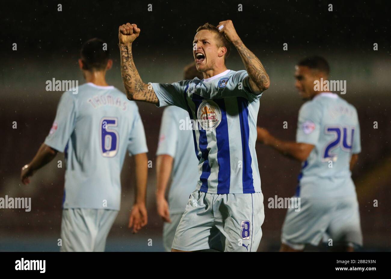 Coventry City's Carl Baker celebrates scoring the first goal Stock ...