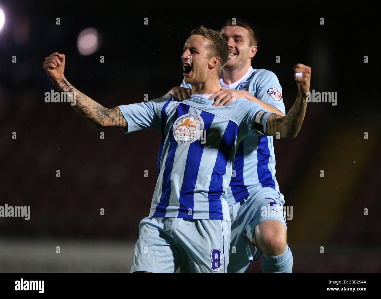 Coventry City's Carl Baker celebrates scoring the first goal Stock ...