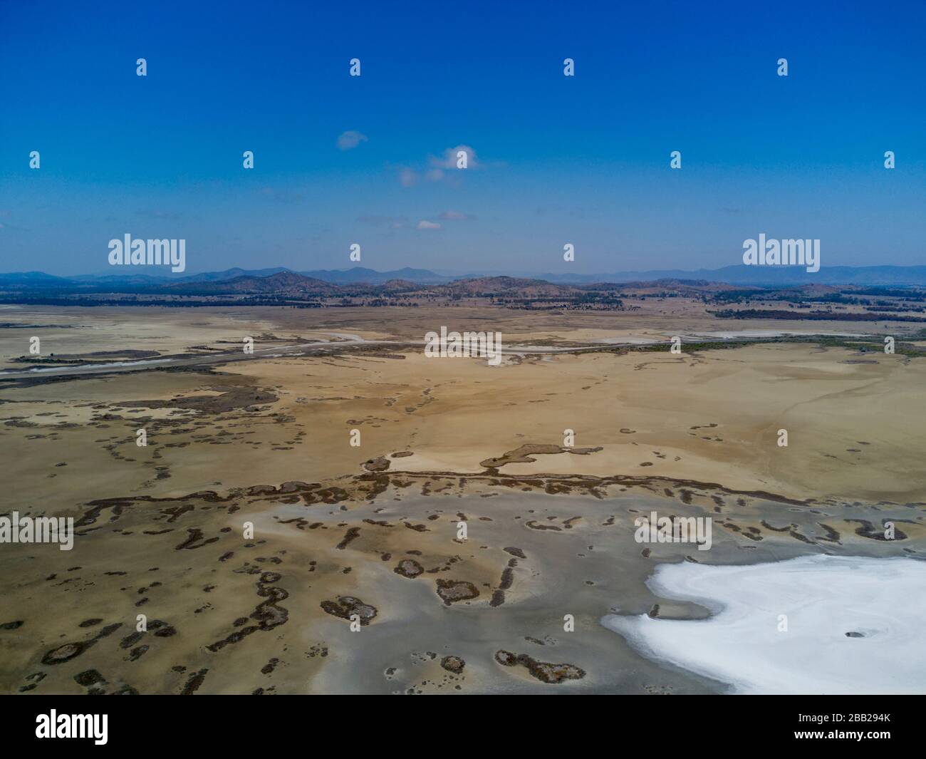 Salt harvesting using solar evaporation ponds at Port Alma Queensland ...