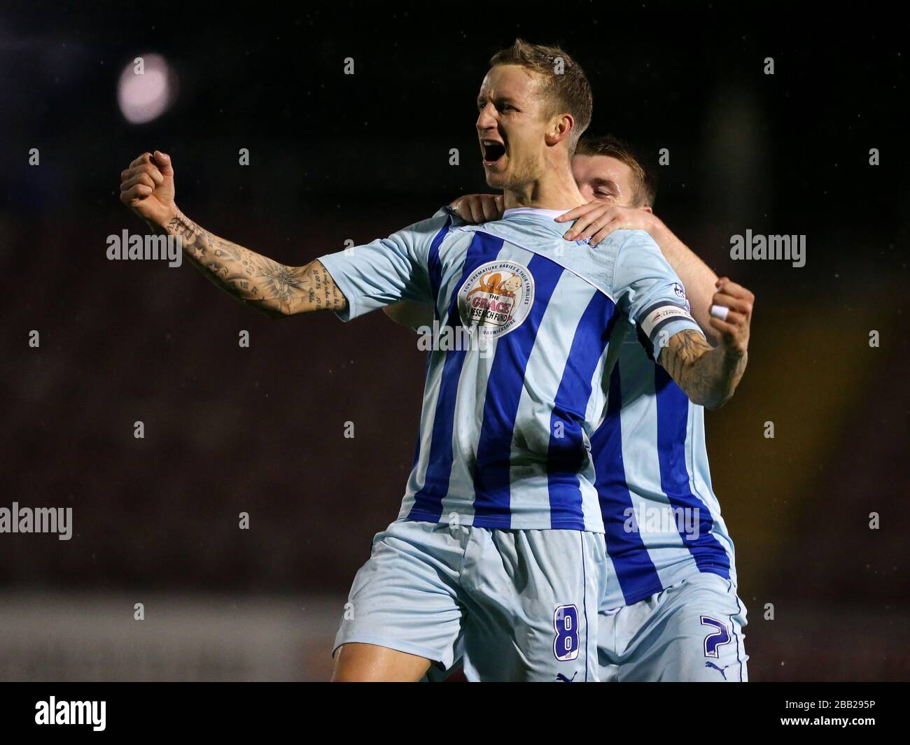 Coventry City's Carl Baker celebrates scoring the first goal Stock ...