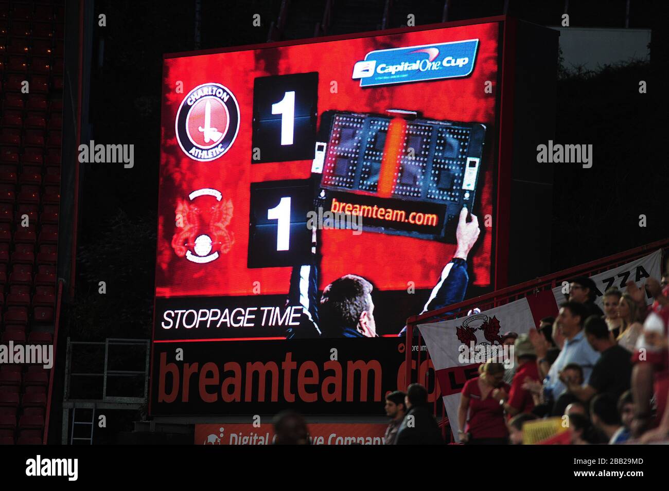 A view of the big screen at The Valley Stock Photo - Alamy