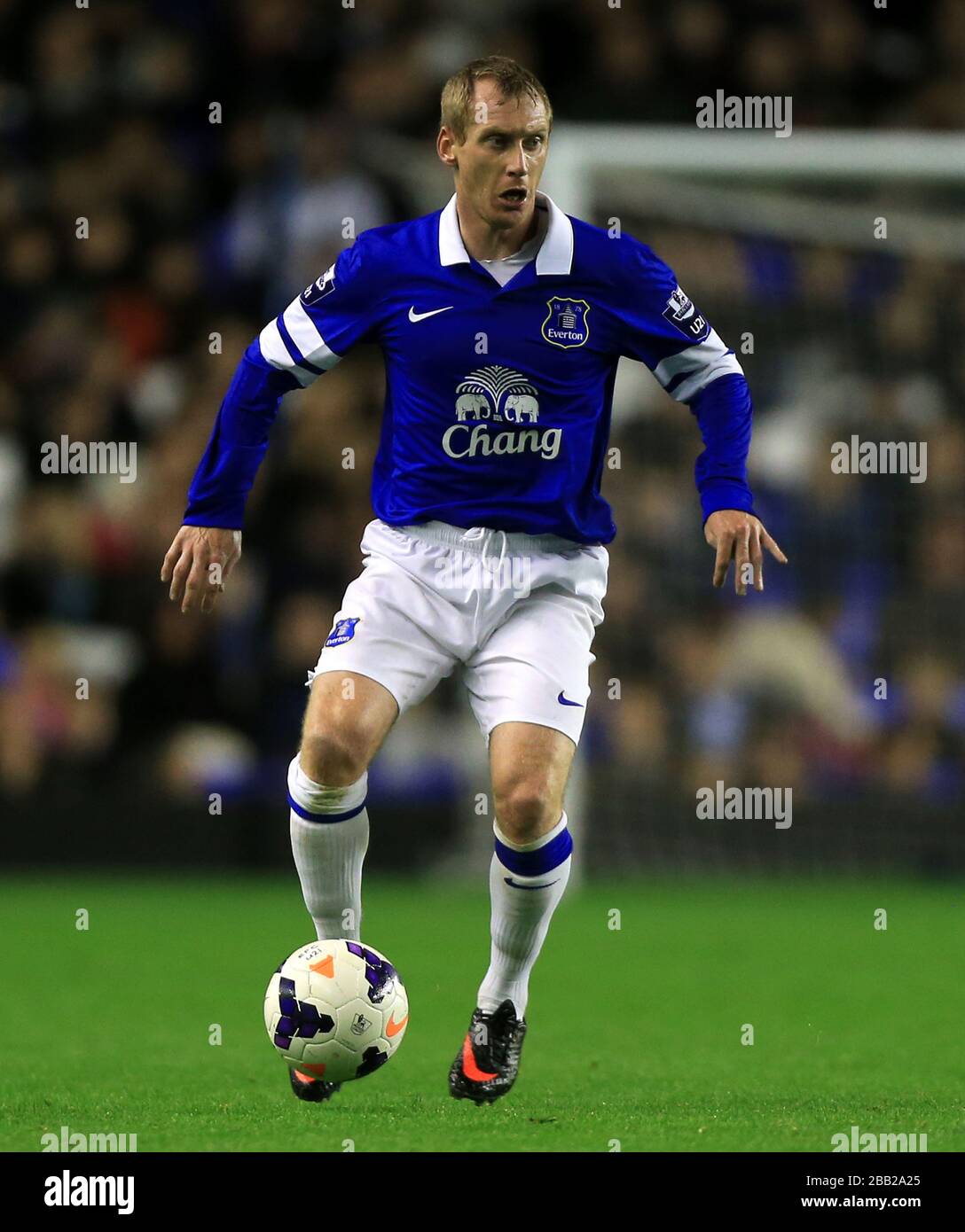 Everton's Tony Hibbert playing for the U21's against Manchester United ...