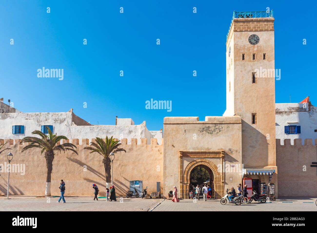 Essaouira, Morocco - November 17, 2019: Medina, famous landmark clock ...