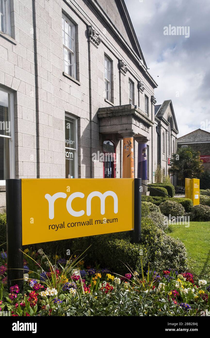The exterior of the Royal Cornwall Museum in Truro City centre in ...