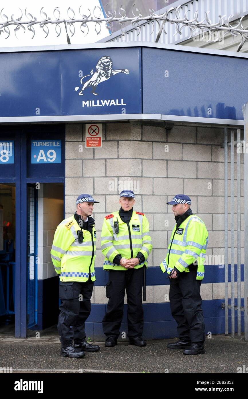 A view of the police presence outside the ground Stock Photo - Alamy