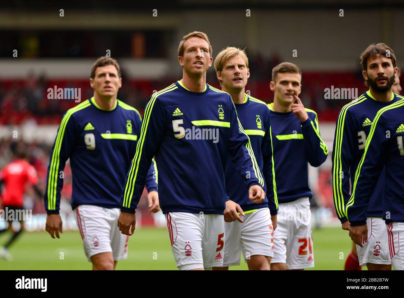 Nottingham Forest's Danny Collins (centre) with team-mates during the ...