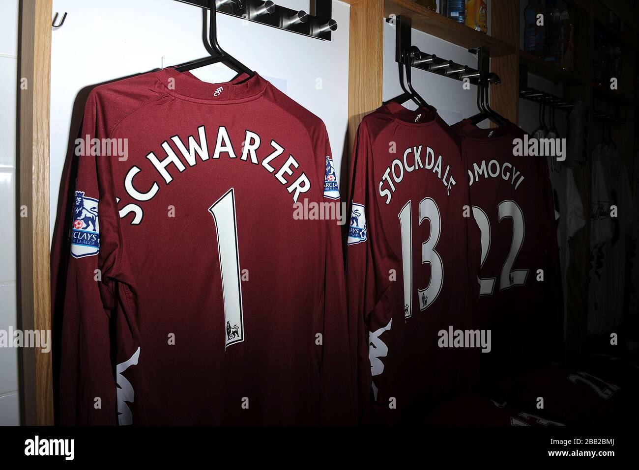 Fulham goalkeeper shirts bearing the names of Mark Schwarzer, David ...