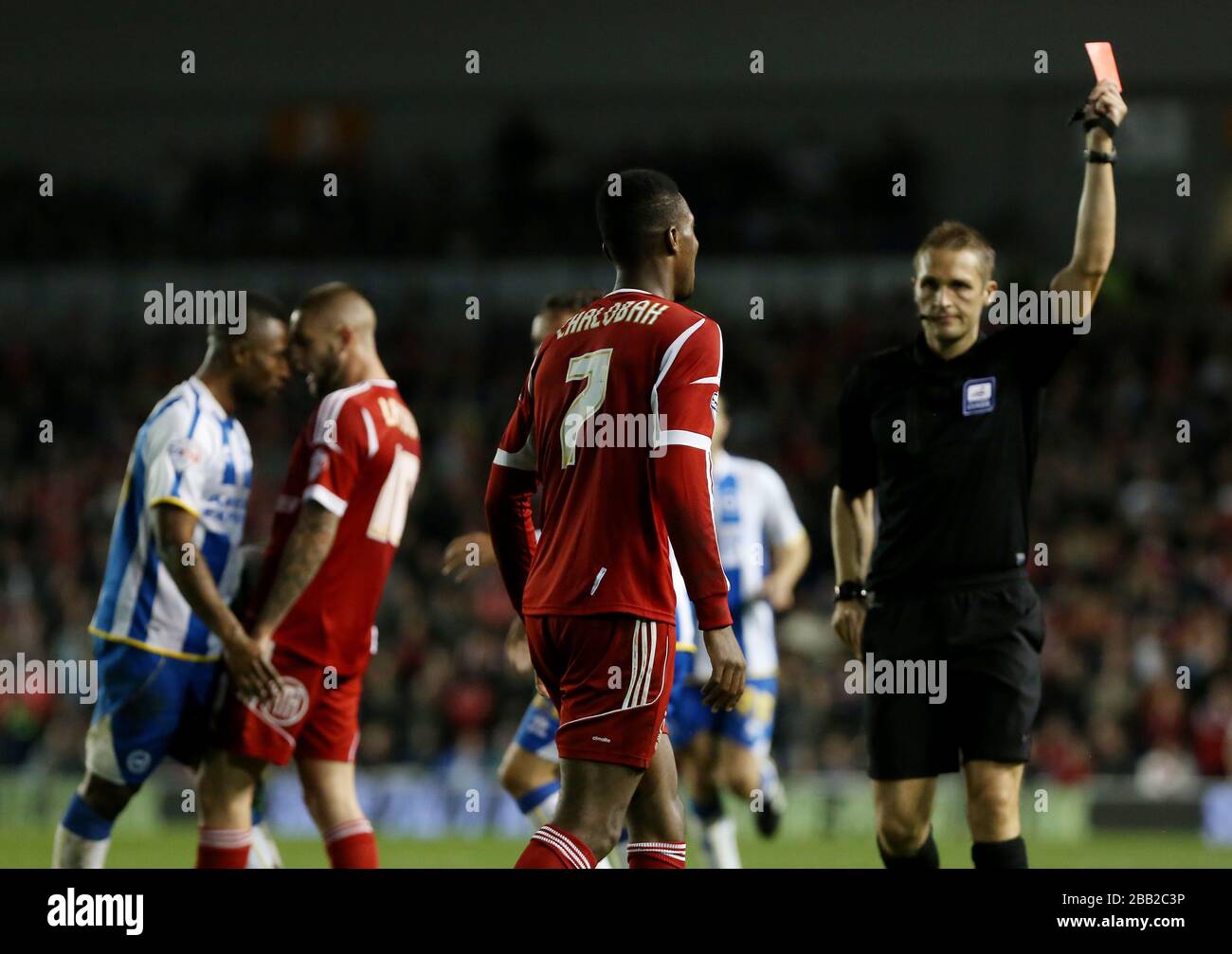 Nottingham Forest's Nathaniel Chalobah is sent off by referee Craig ...