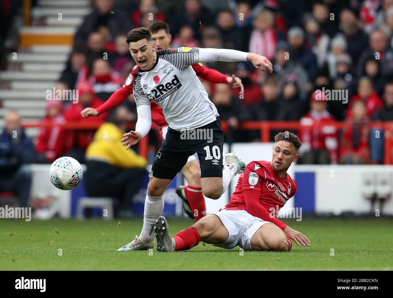 Nottingham Forest's Matty Cash and Derby County's Tom Lawrence Stock ...