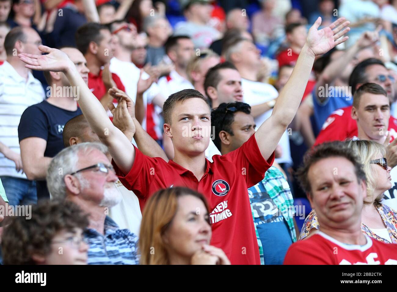 Charlton Athletic fans in the stands Stock Photo - Alamy
