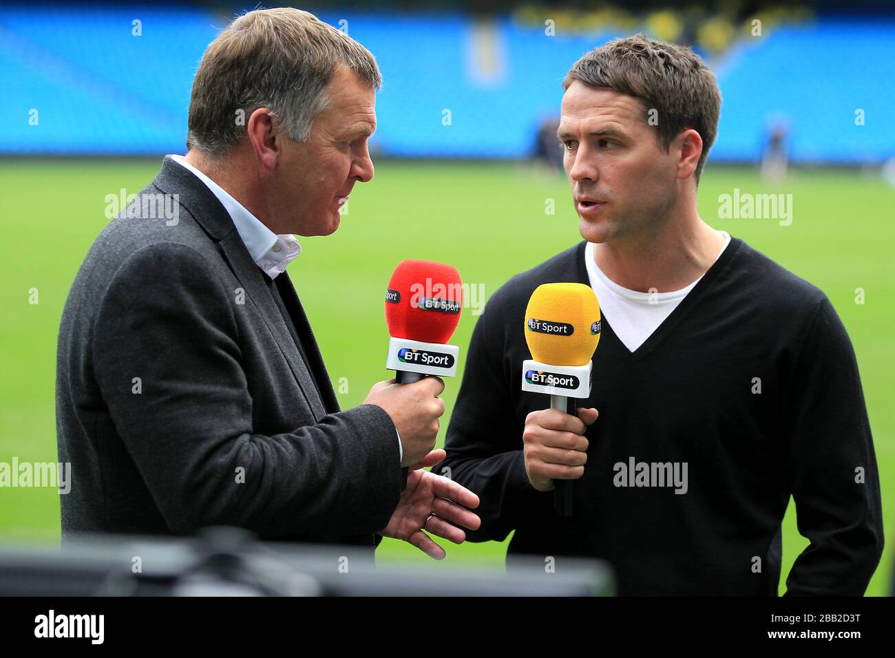 BT Sport presenter Ray Stubbs (left) with co-commentator Michael Owen ...