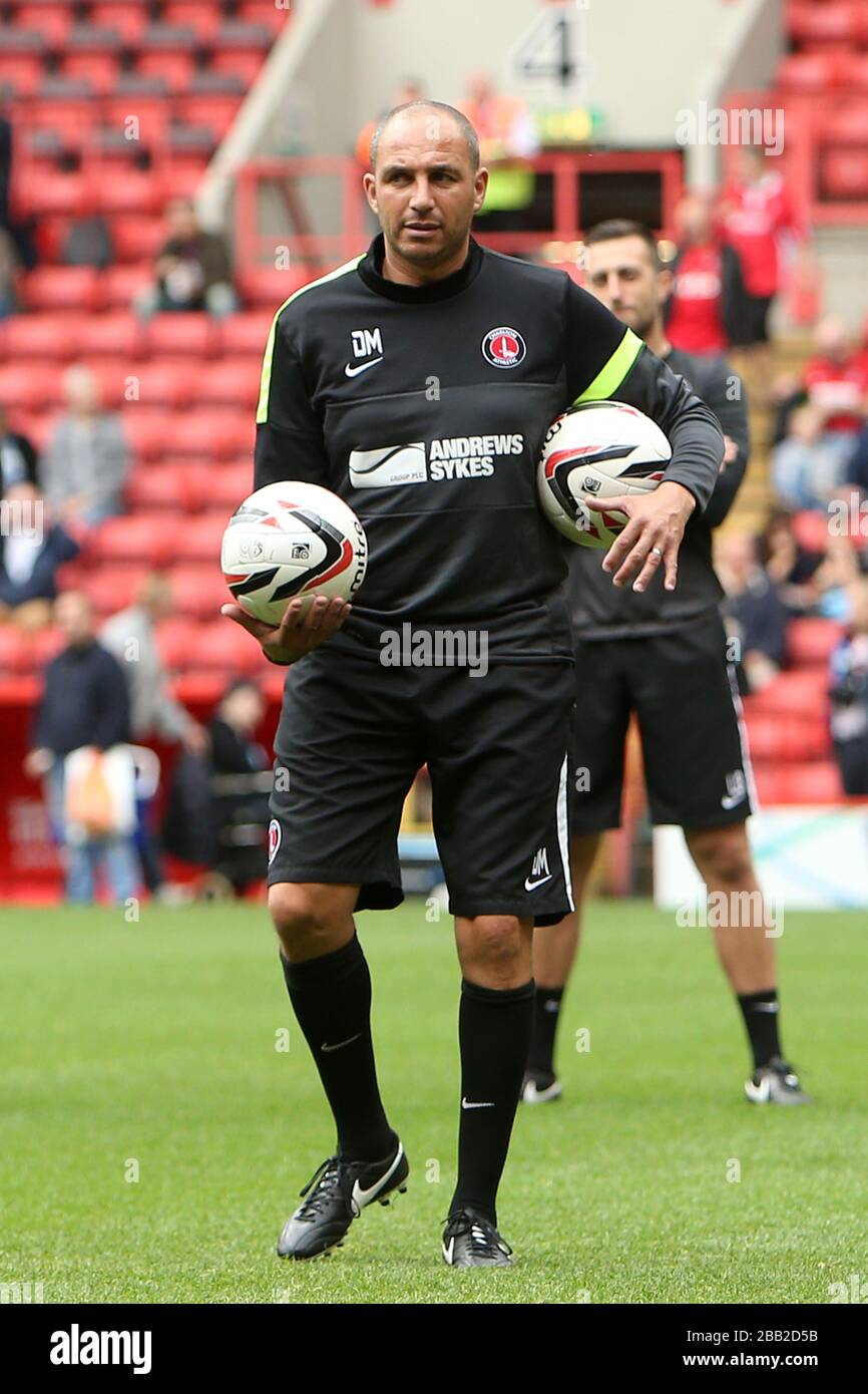 Charlton Athletic first-team coach Damian Matthew during the warm up ...