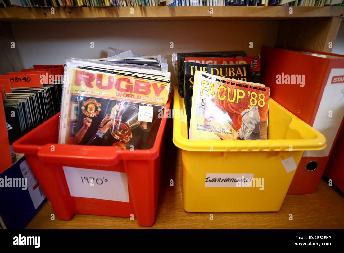 FA Cup and Rugby programmes for sale inside the programme shop at ...