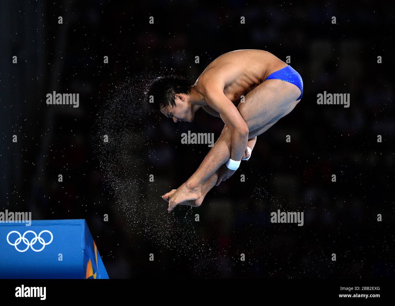 China's Qiu Bo in action during the Men's 10m Platform Preliminary ...
