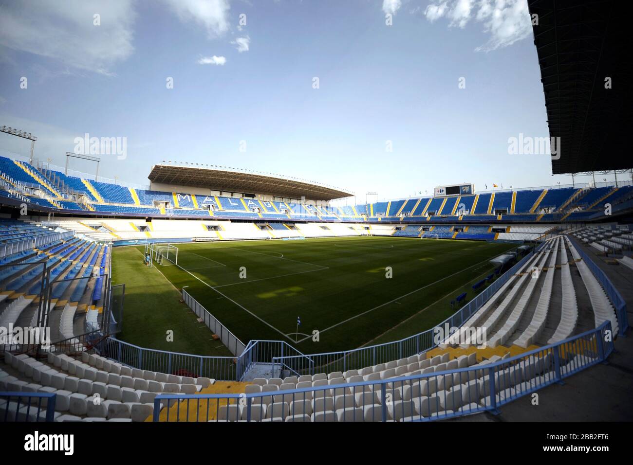A general view of the La Rosaleda Stadium, home of Malaga CF Stock ...
