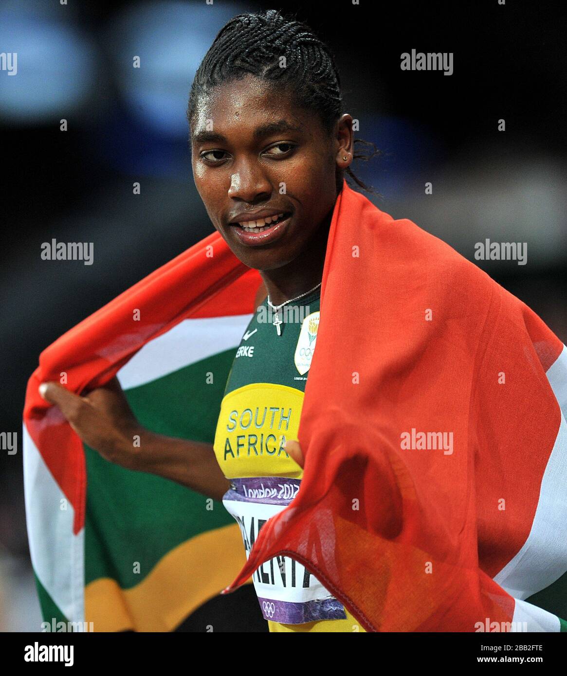 South Africas Caster Semenya Celebrates After Finishing Second In The