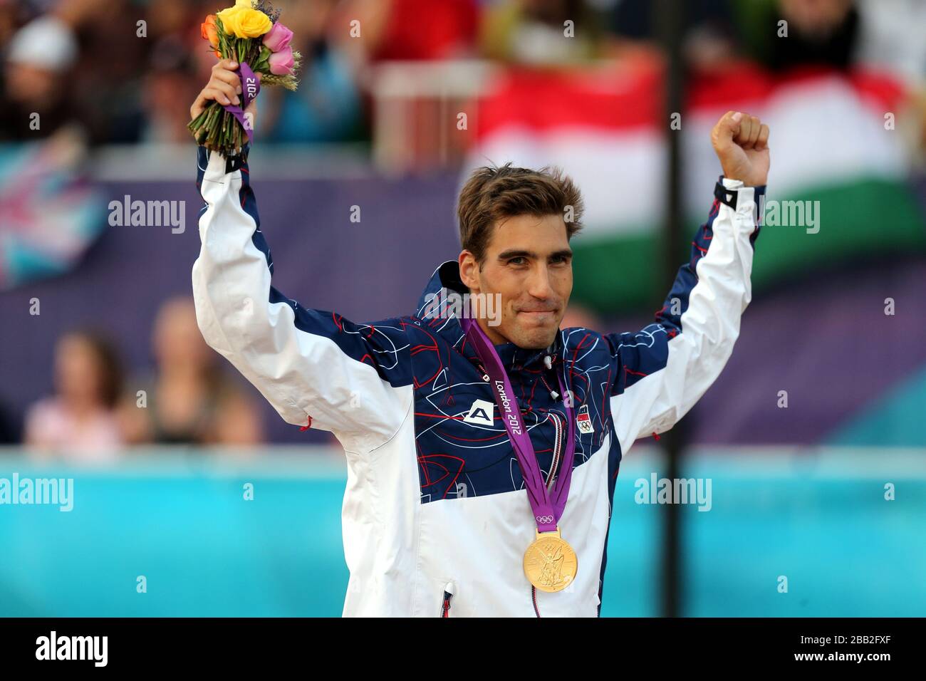 Czech Republic's David Svobada on the podium after winning the Gold ...
