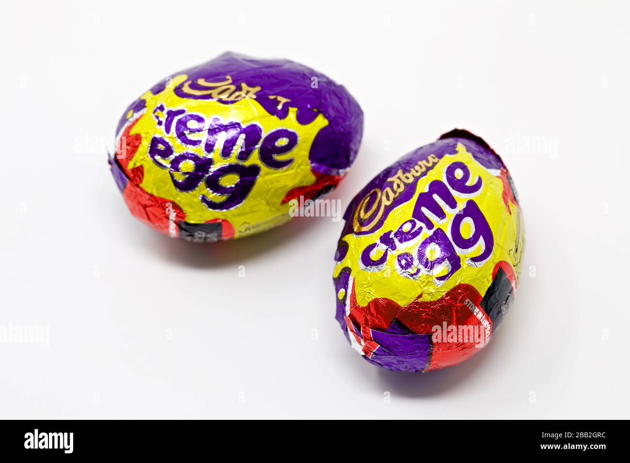 Cadbury’s Creme Eggs on a white background Stock Photo - Alamy