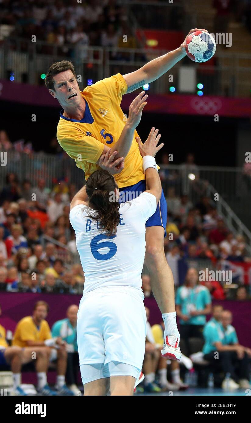 Sweden's Kim Andersson shoots during the Gold medal match of the Men's ...