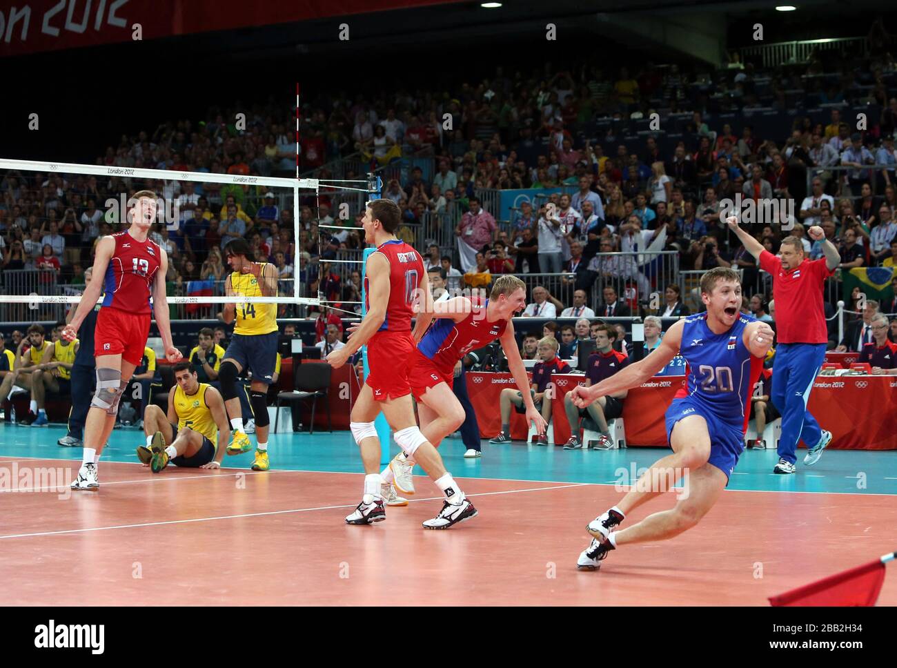 Russia's player celebrate during the Men's Volleyball Gold Medal Match ...